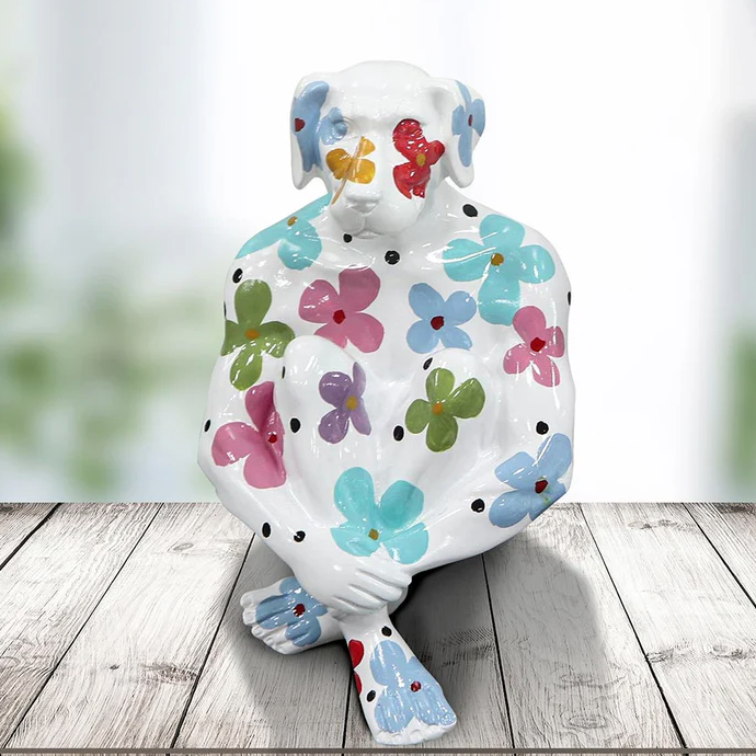 Splash Pop Mini Dogman (On White with Flowers) – Flagstaffgallery